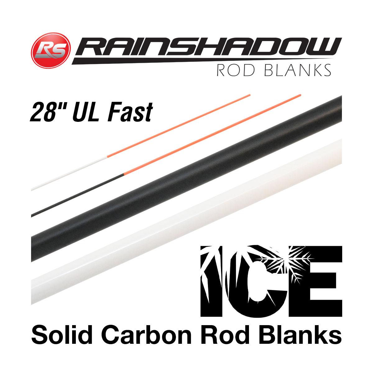 Rainshadow Solid Carbon Ice Rod Blanks 28" UL Fast Action, Rod Building ...